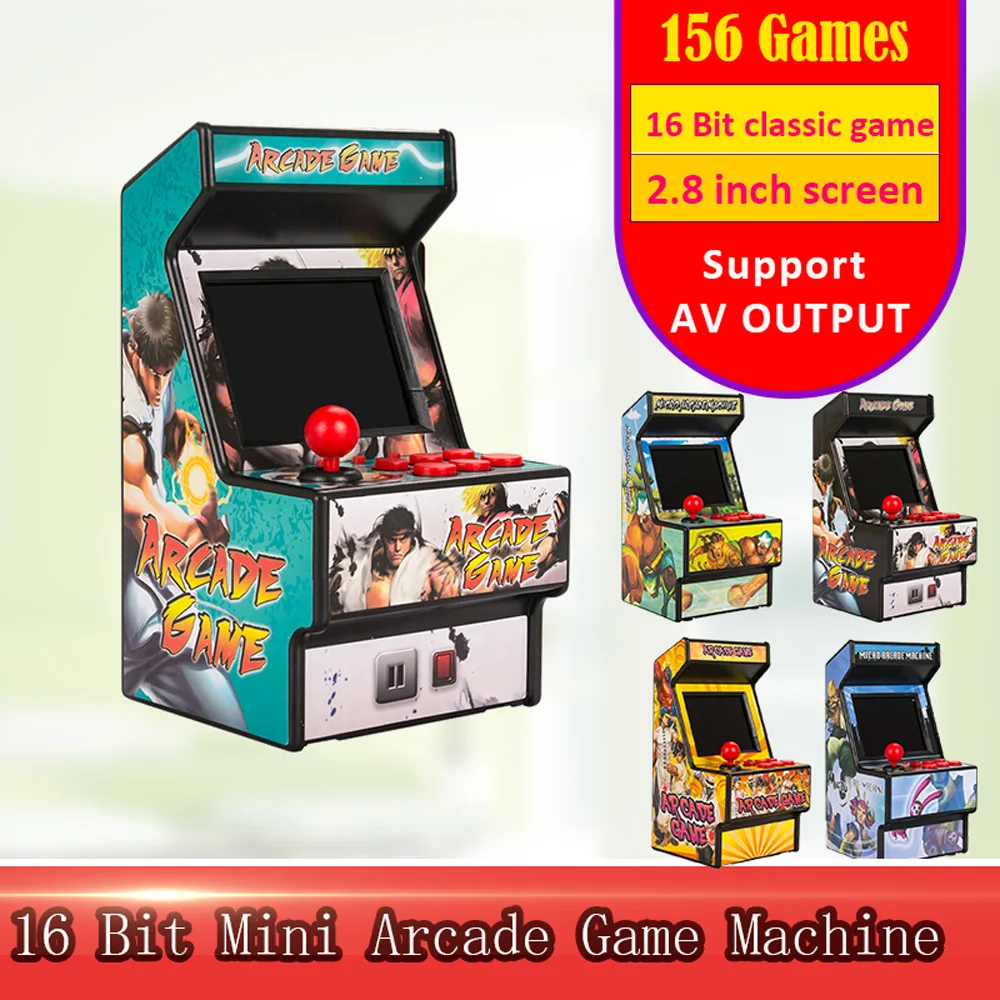 Mini Arcade Handheld Game Console 2.8 Inch Screen Built in 156 Retro ...